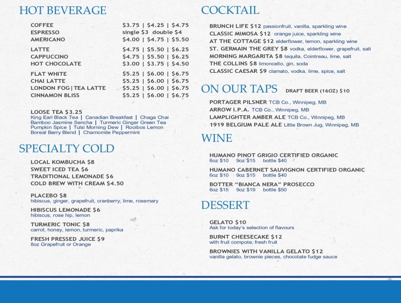 menus – bluestonecottage