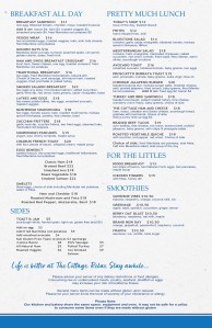 menus – bluestonecottage